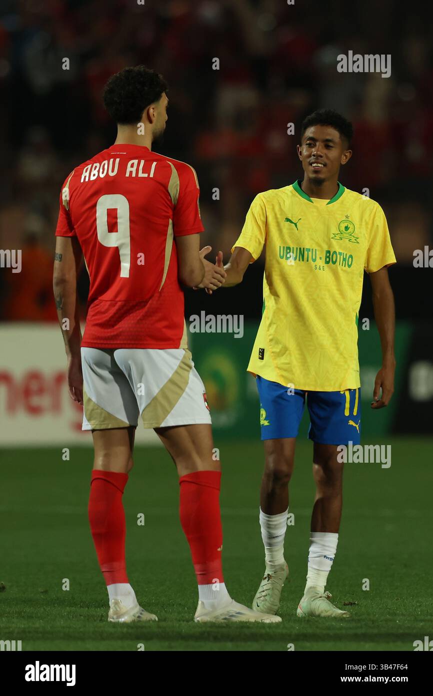 Egypt, CAIRO 25 April 2025: Wessam Abou Ali of Al Ahly SC and Tashreeq ...