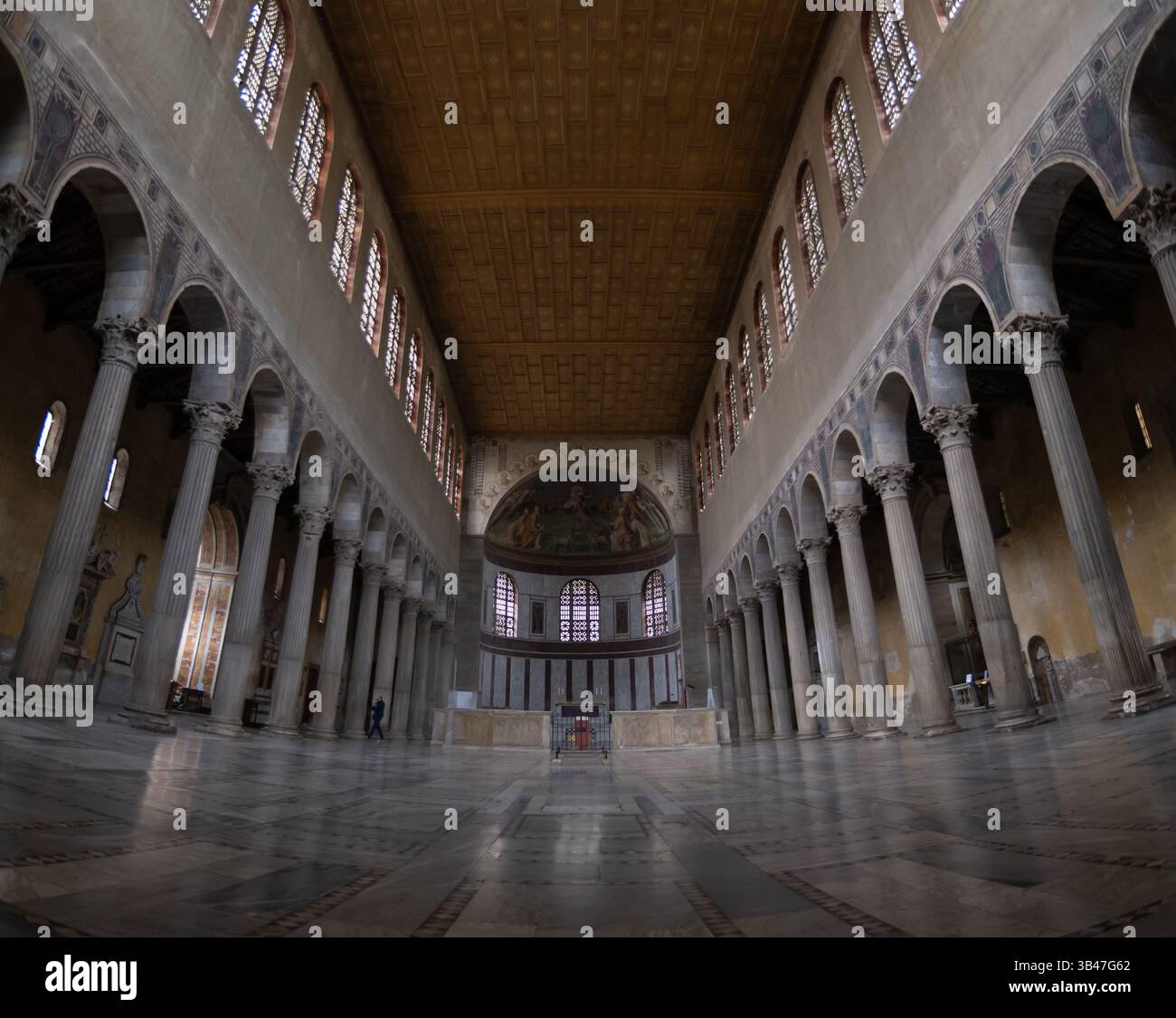 Basilica of Santa Sabina, central nave and colonnade, Aventine Hill ...