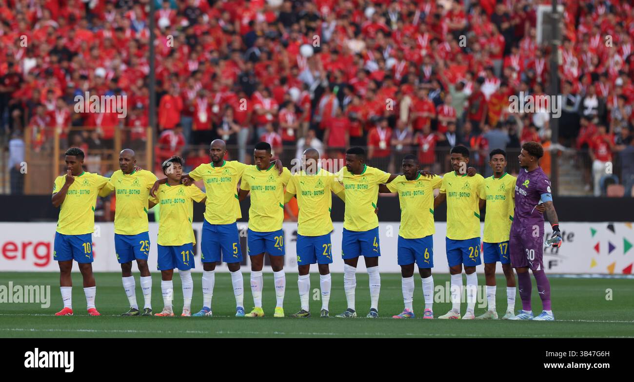 Egypt, CAIRO 25 April 2025: Team photo line up of Mamelodi Sundowns ...