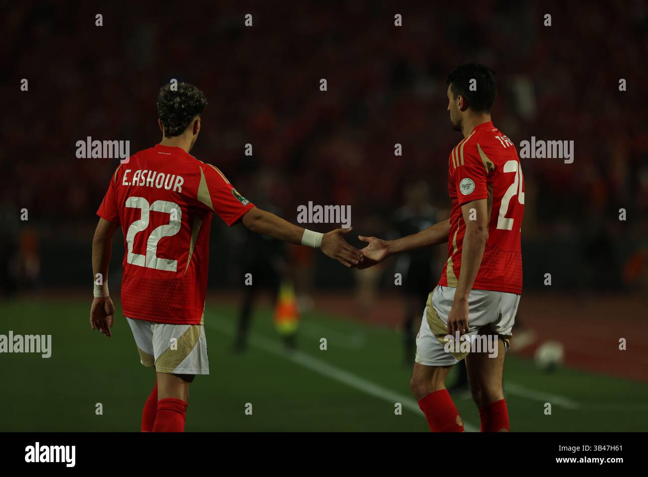 Egypt, CAIRO 25 April 2025: Emam Ashour of Al Ahly SC during the CAF ...