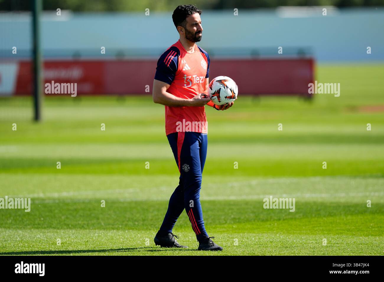Manchester United manager Ruben Amorim during a training session at the ...
