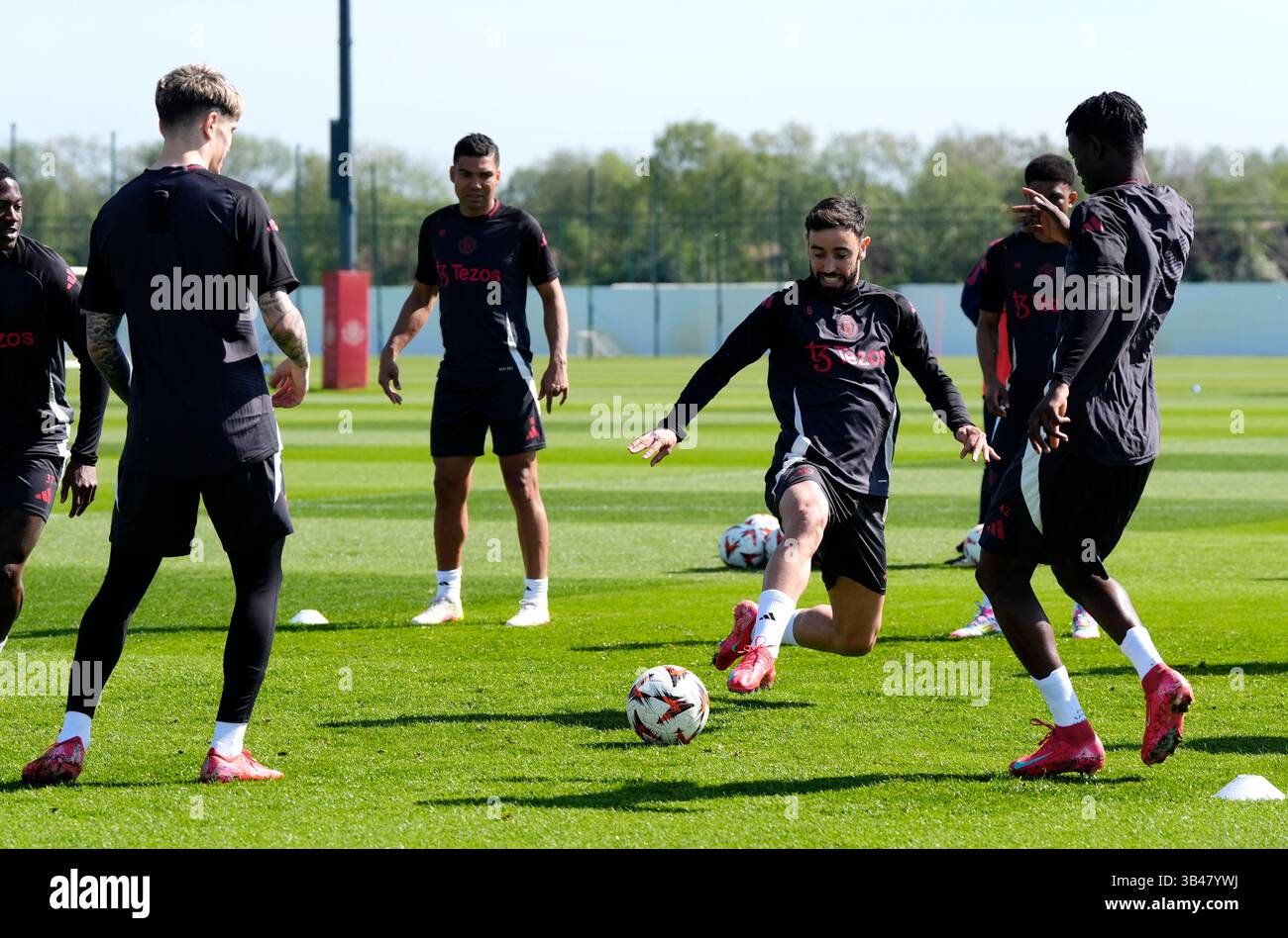 Manchester United's Bruno Fernandes during a training session at the ...