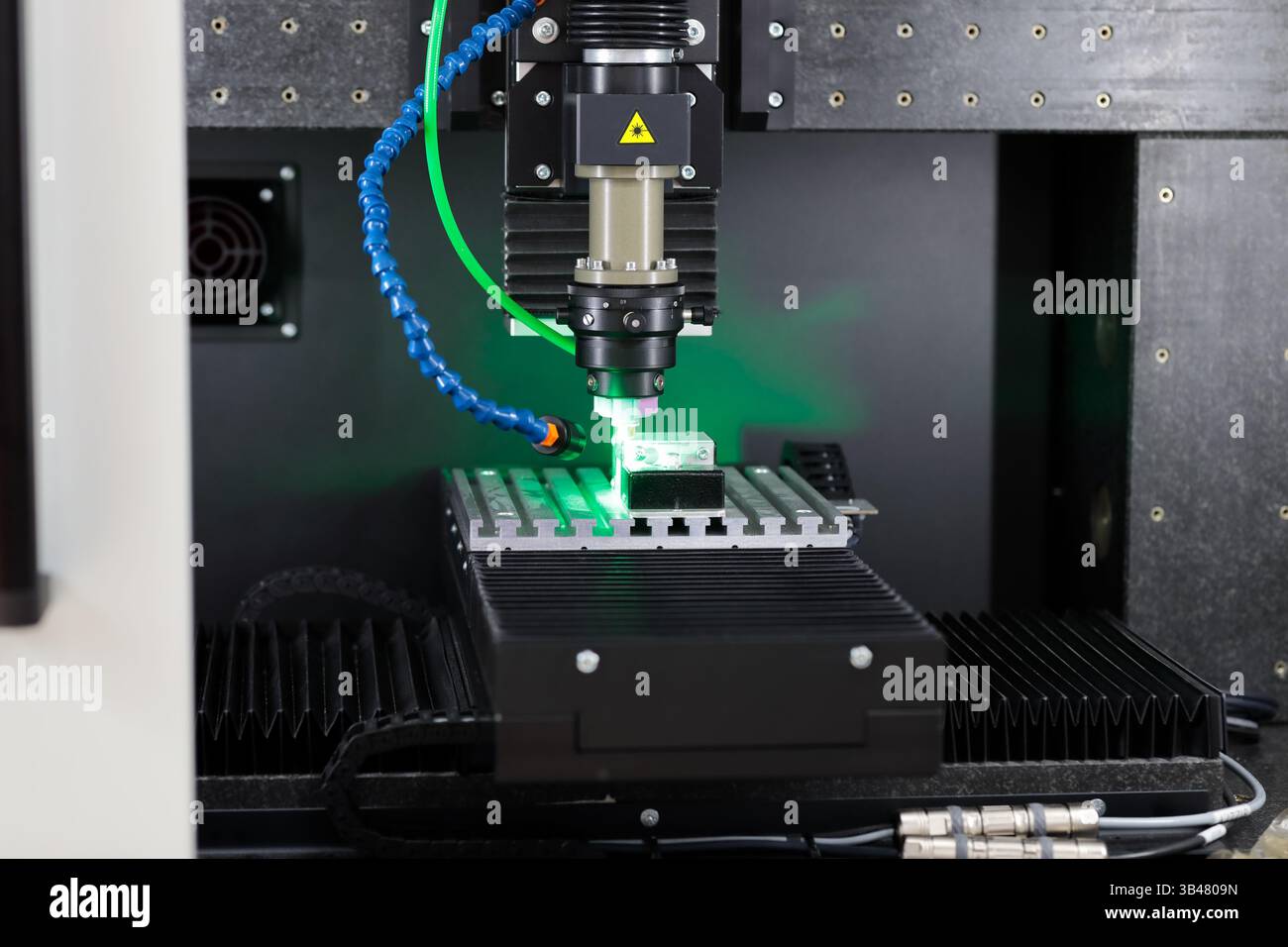 Industrial laser marking and engraving machine. Selective focus Stock ...