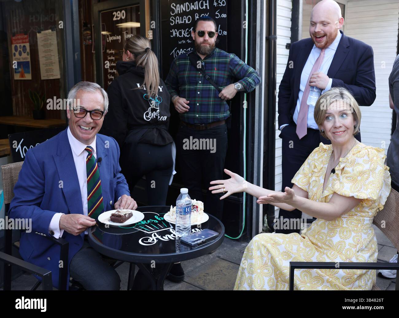 Reform UK leader Nigel Farage and Reform UK mayoral candidate Andrea ...