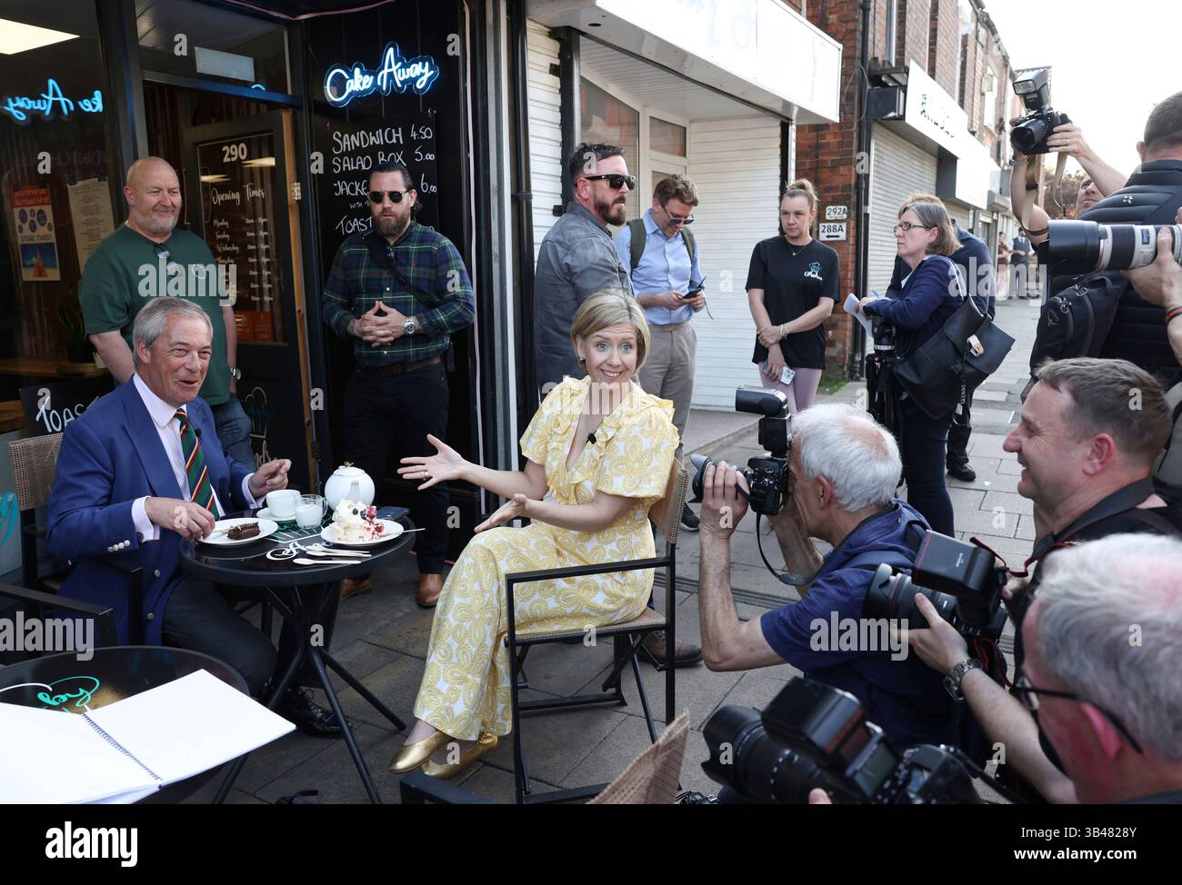 Reform UK leader Nigel Farage and Reform UK mayoral candidate Andrea ...
