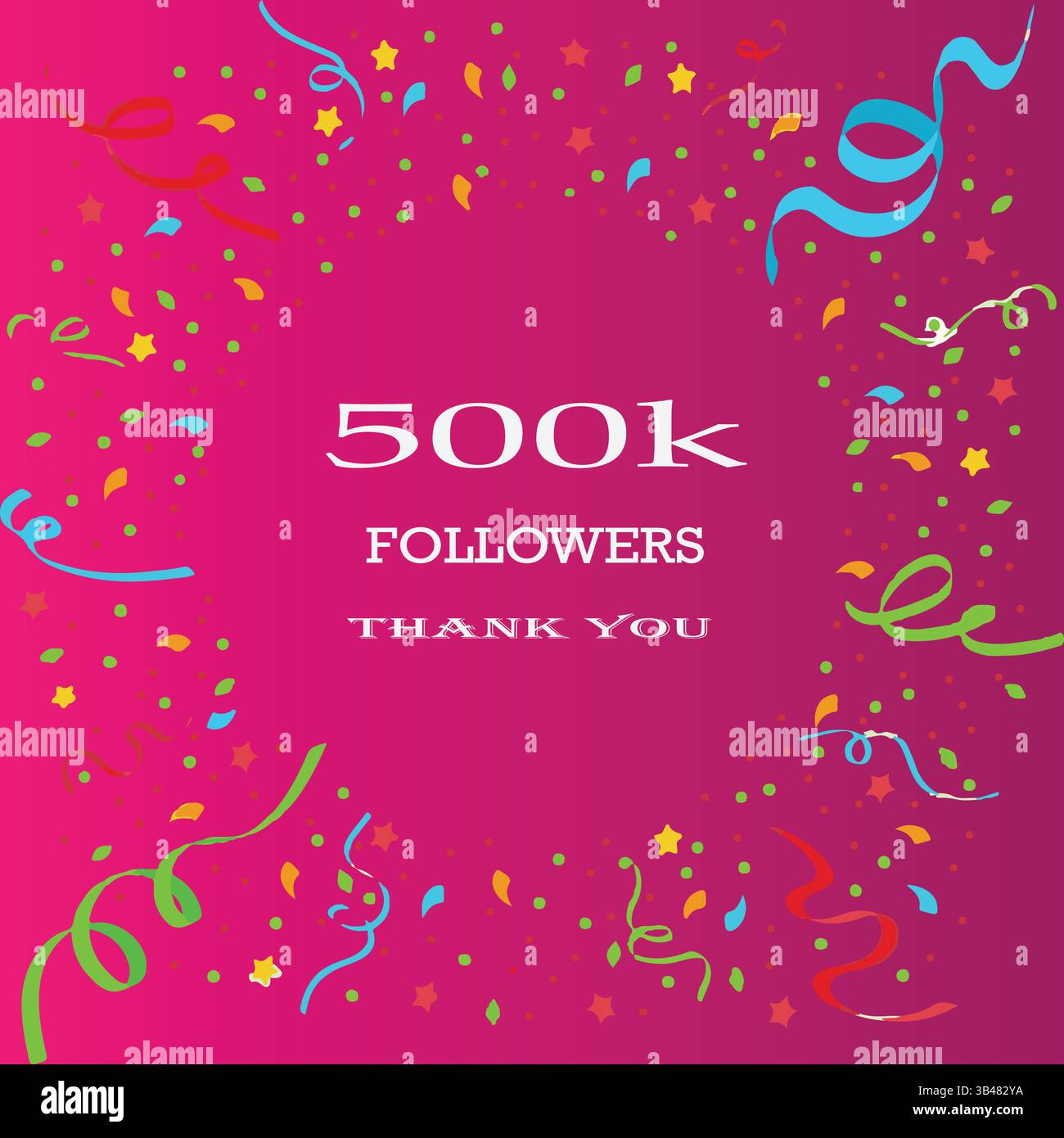 Thank 500k followers social Stock Vector Images - Alamy