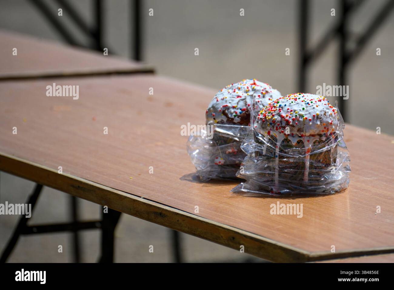 Easter celebrations in the courtyard at the Church of holy apostles ...