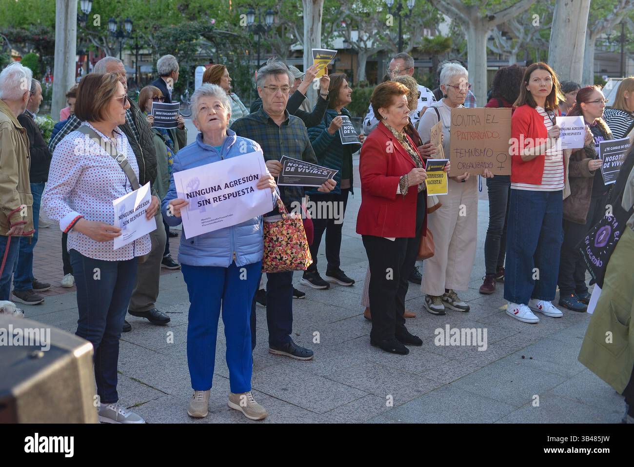 Logroño, La Rioja, Spain April 30, 2025. Hundreds of people gathered ...