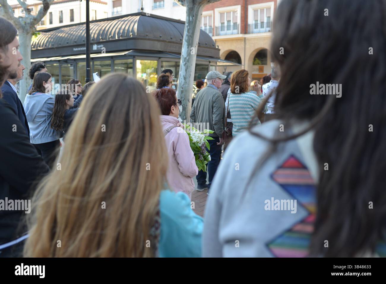 Logroño, La Rioja, Spain April 30, 2025. Hundreds of people gathered ...