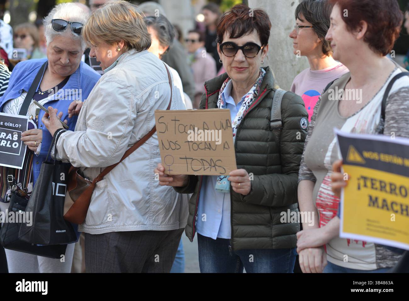 Logroño, La Rioja, Spain April 30, 2025. Hundreds of people gathered ...
