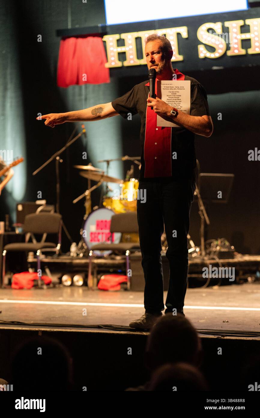 Cambridge, UK, 28 April, 2025. Alex Horne and The Horne Section in ...