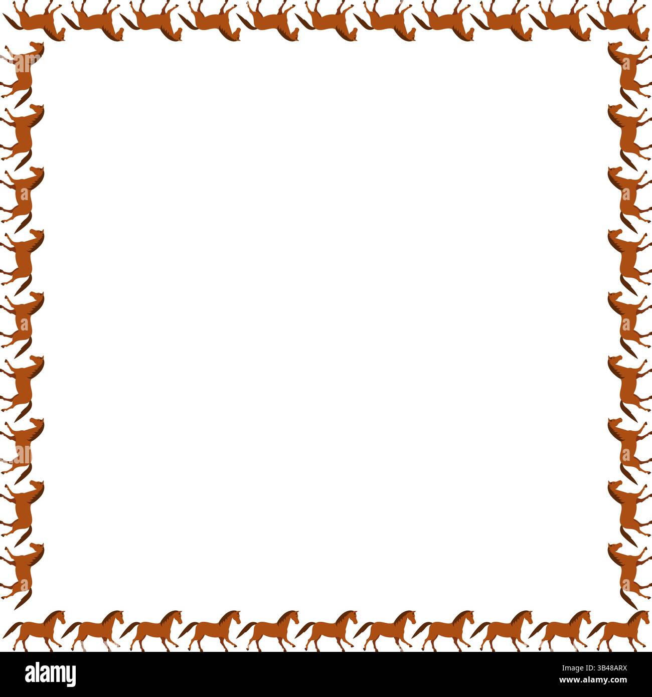 Running horses frame. Derby game template for your text. Hand drawn ...