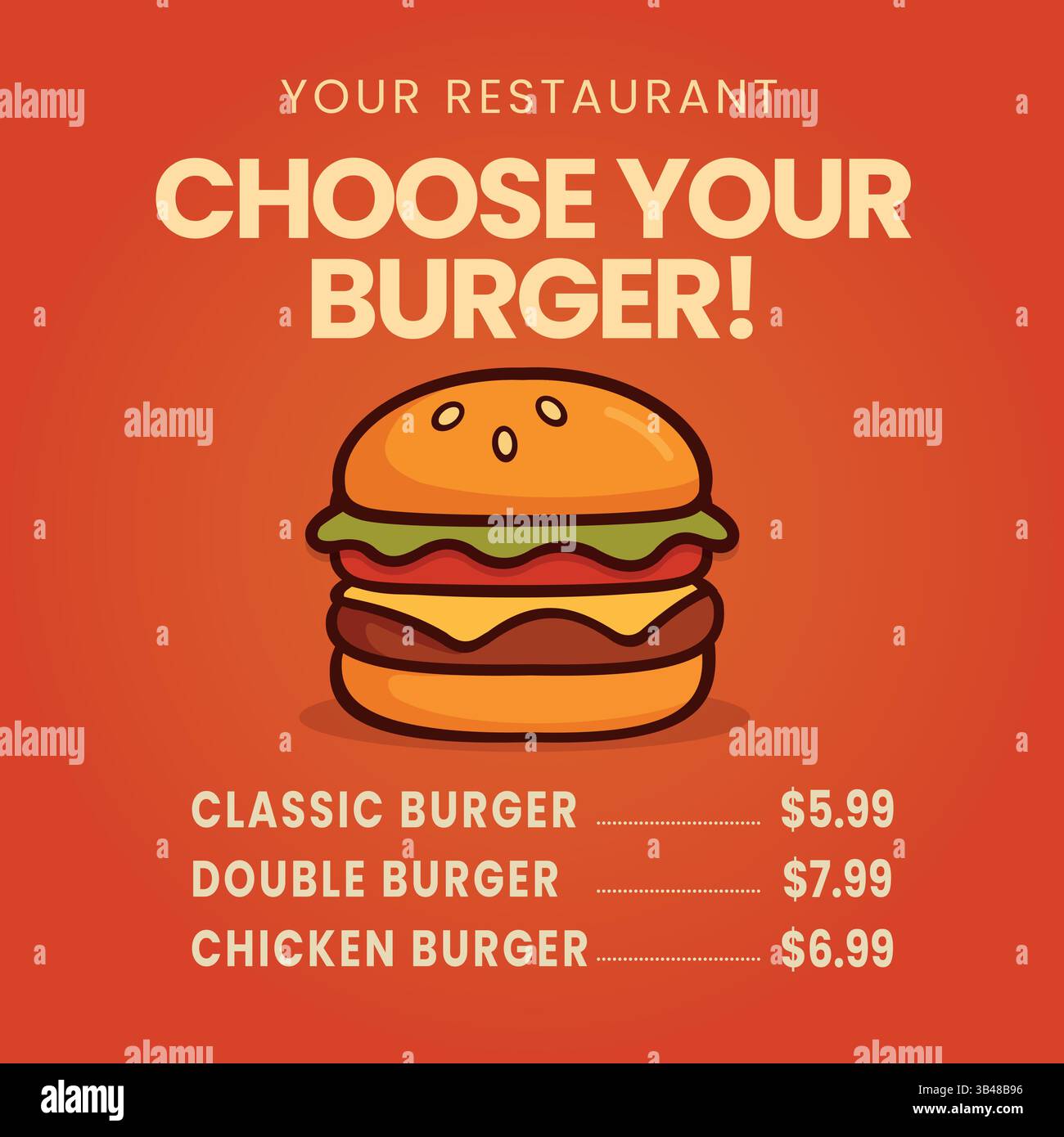 Burger menü Stock Vector Images - Alamy