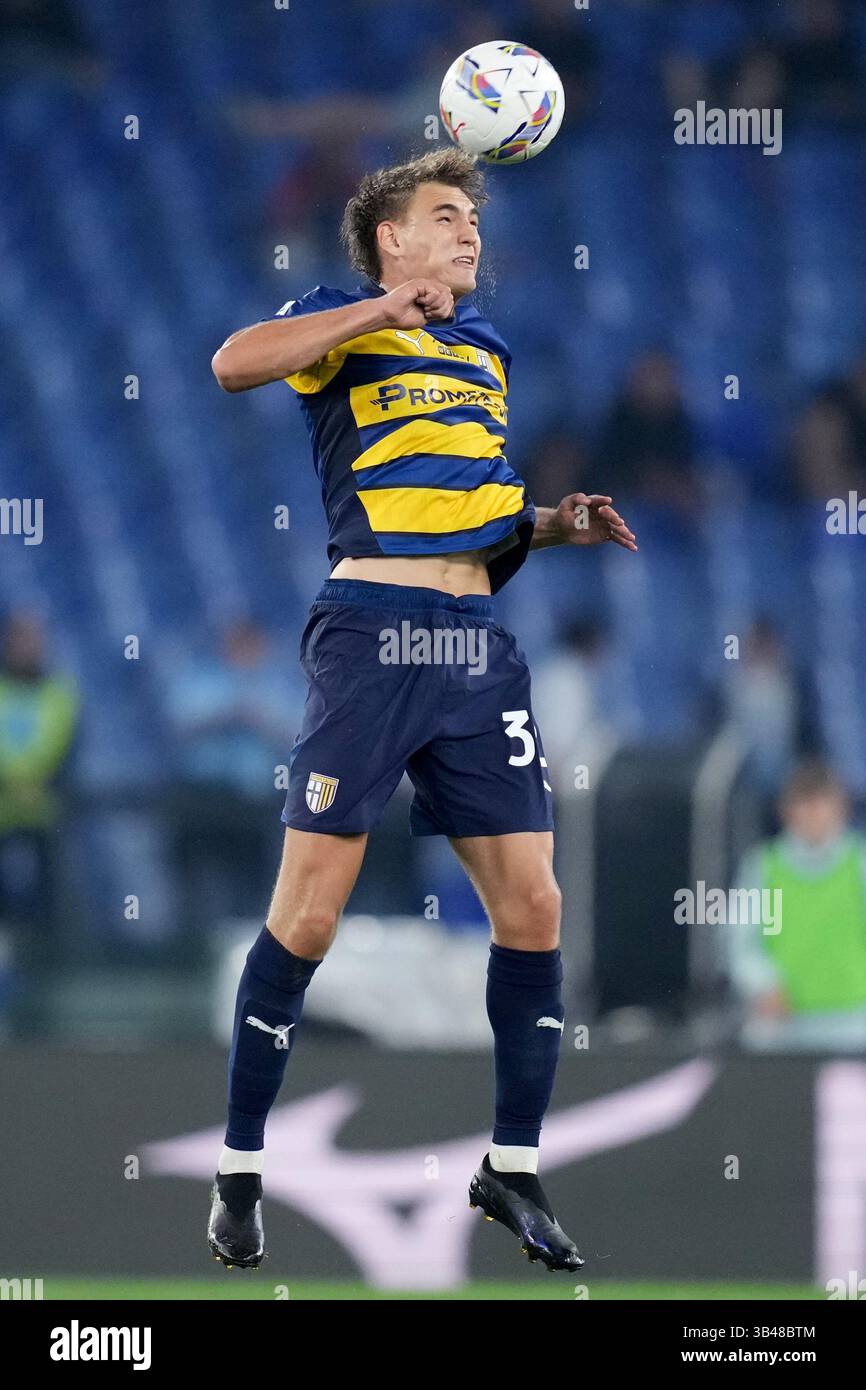 Roma, Italia. 28th Apr, 2025. Parma's Mateo Pellegrino during the Serie ...