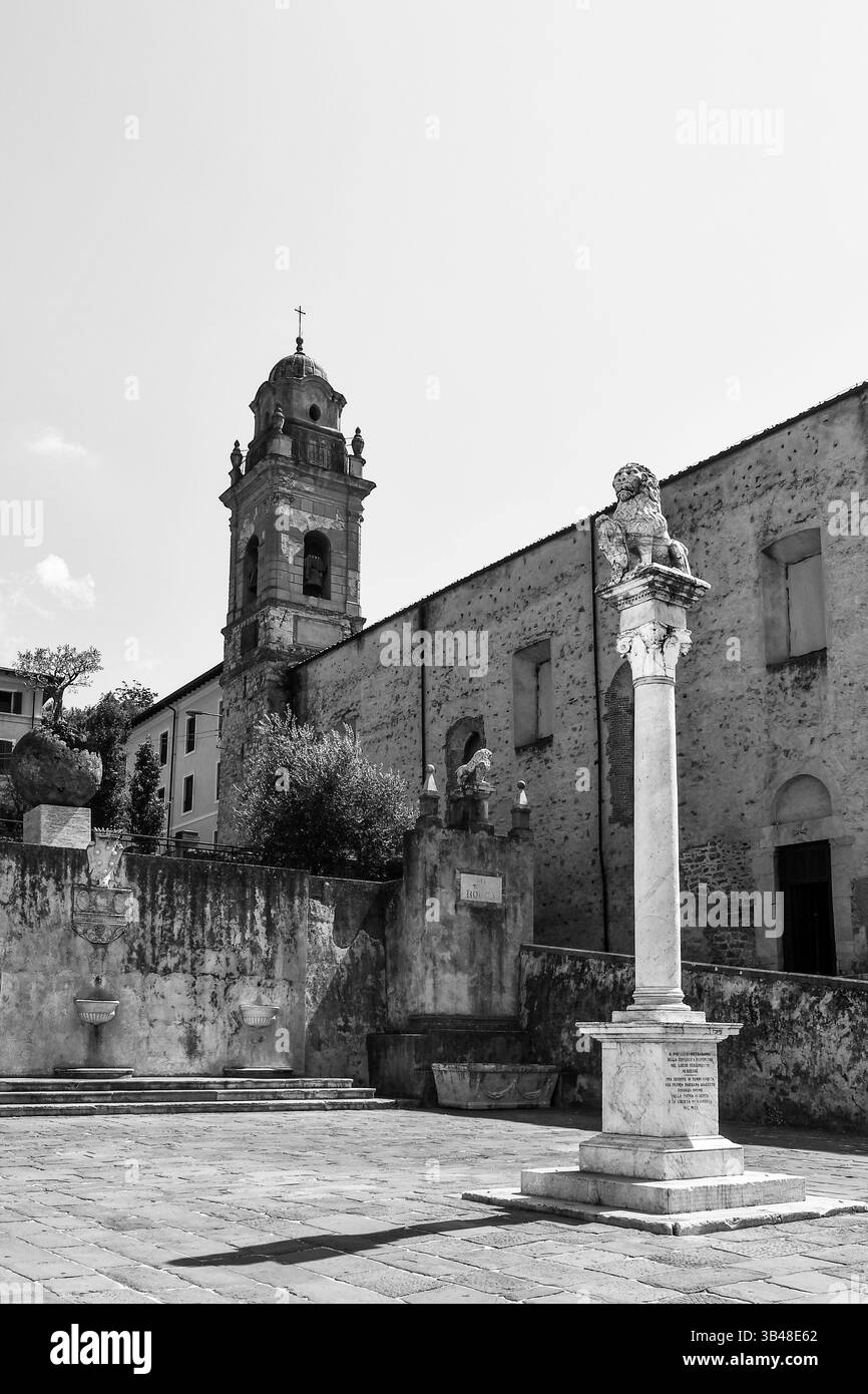 Ancient church in historic center Black and White Stock Photos & Images ...