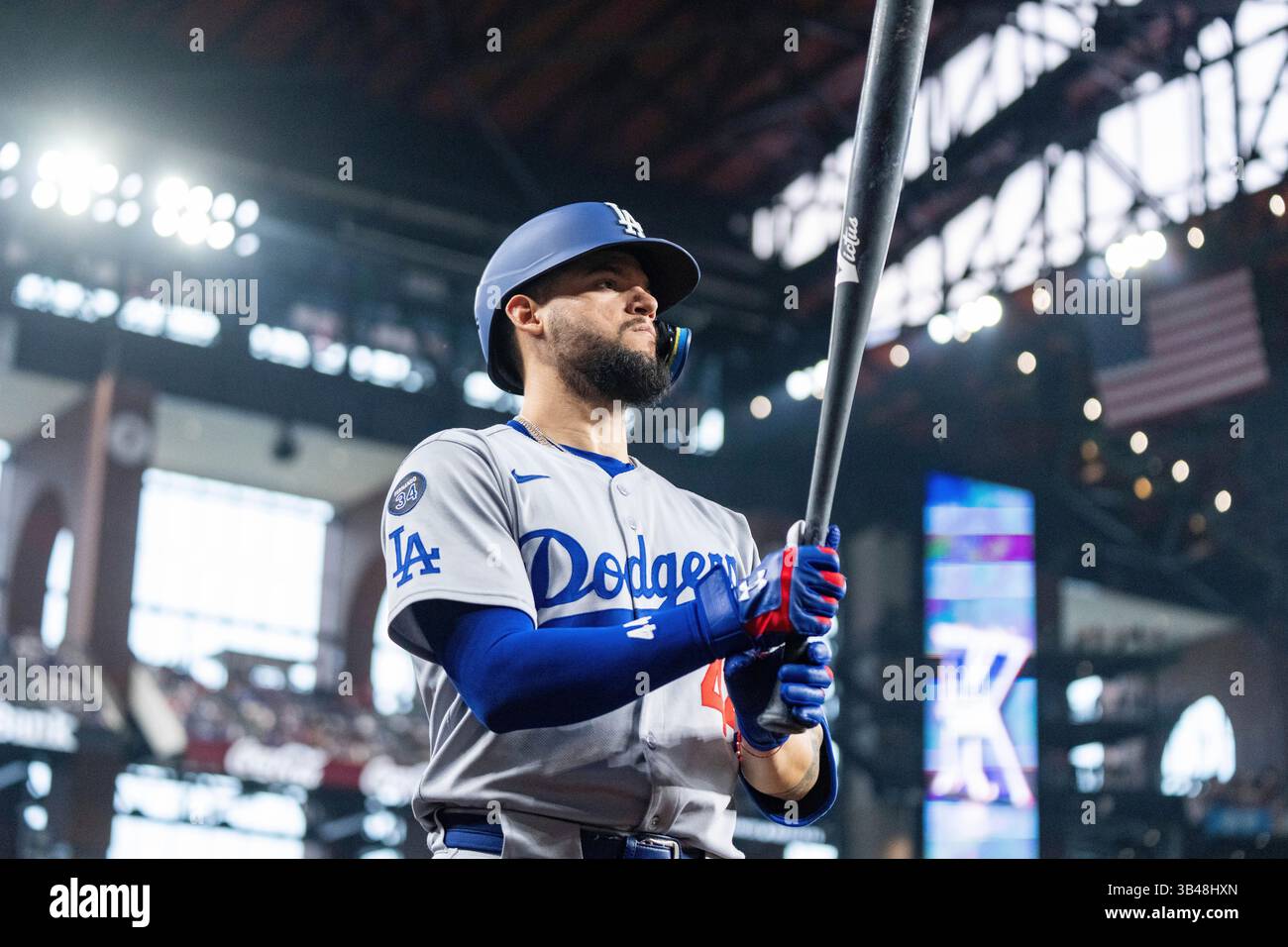 Los Angeles Dodgers' Andy Pages walks towards the plate during a ...