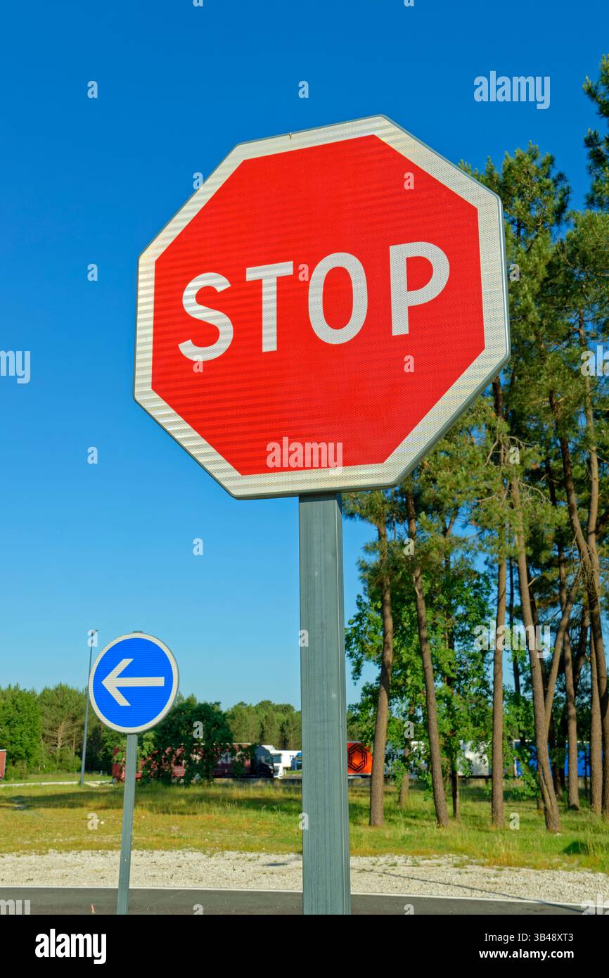 International road stop sign Stock Photo - Alamy