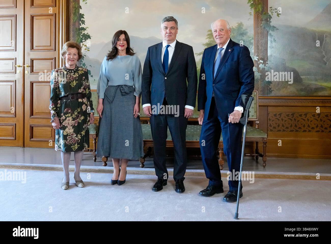 Oslo 20250430. King Harald and Queen Sonja meet with Croatian President ...