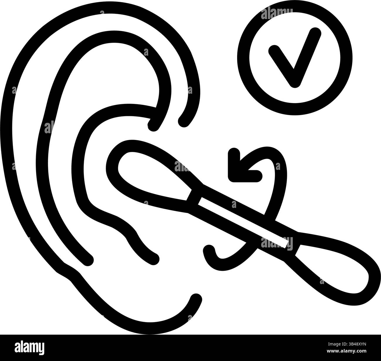 Ear cleaning outline icon. Cotton swab simple sign, Hygiene routine ...