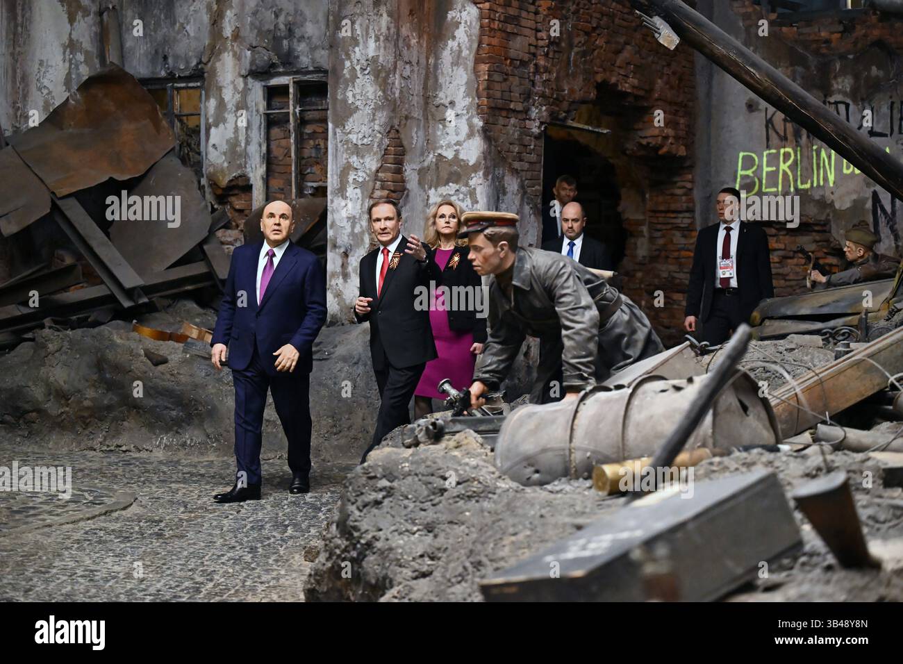 Moscow, Russia. 28th Apr, 2025. From left to right: Chairman of the ...