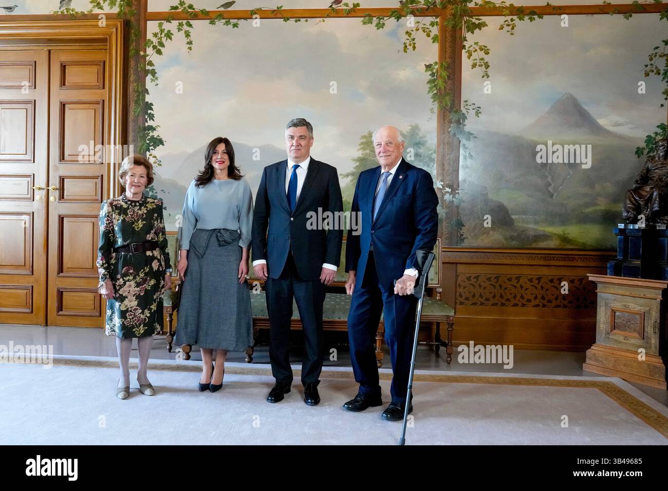 Oslo 20250430. King Harald and Queen Sonja meet with Croatian President ...