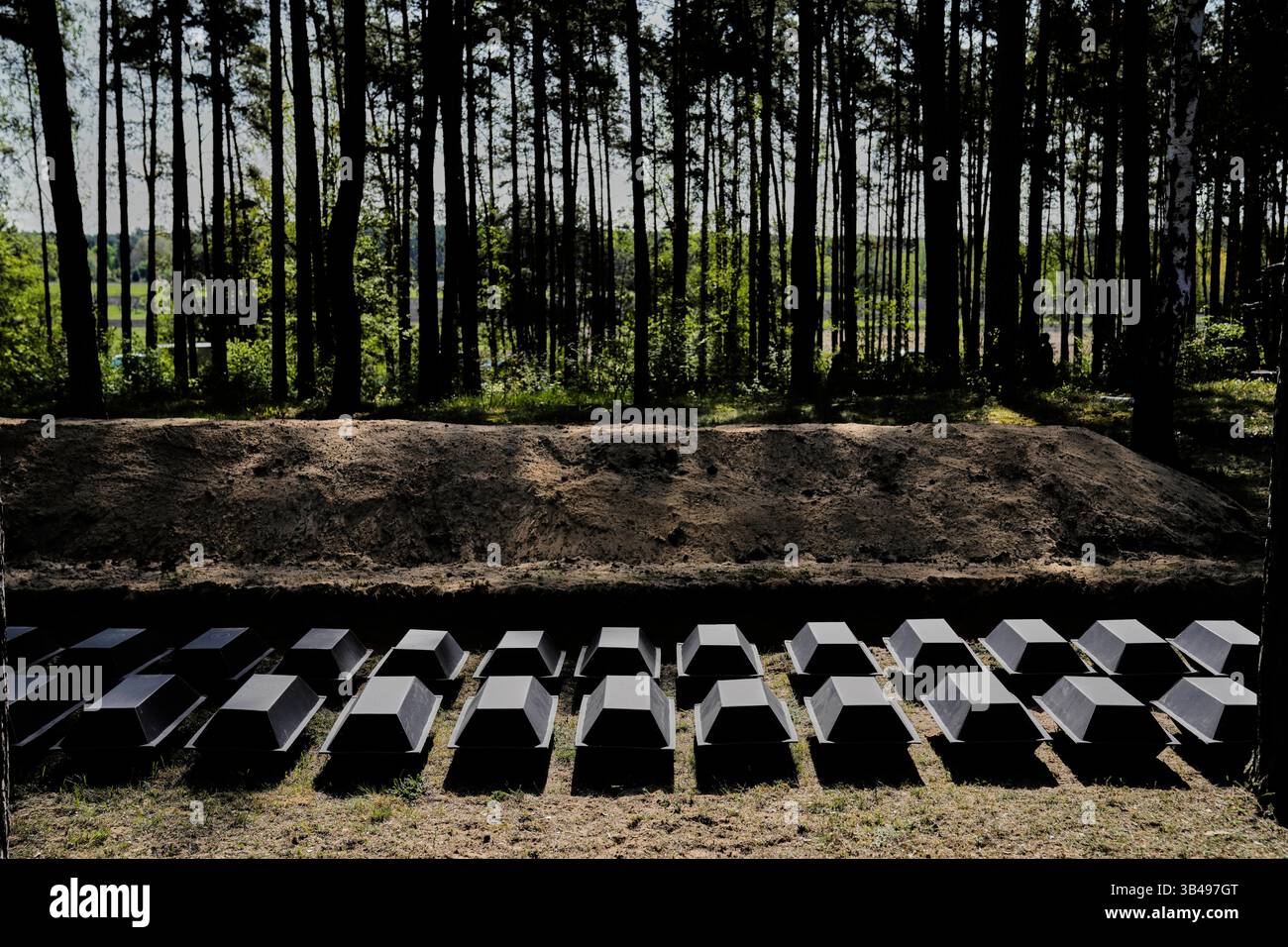 Small coffins with the remains of fallen German soldiers of WWII are ...