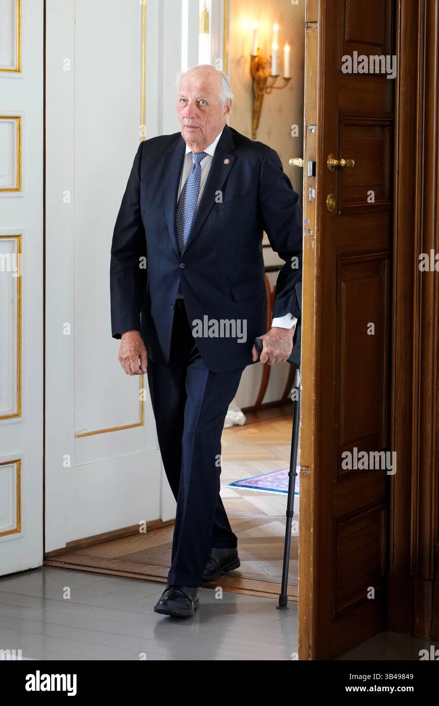 Oslo 20250430. King Harald when he met with Croatian President Zoran ...