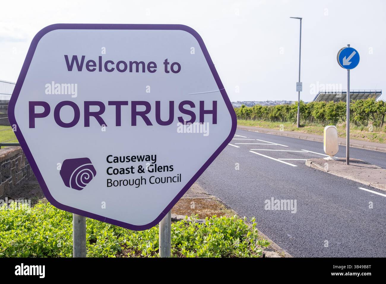 Portrush, Northern Ireland - April 29th, 2025: Welcome to Portrush sign ...