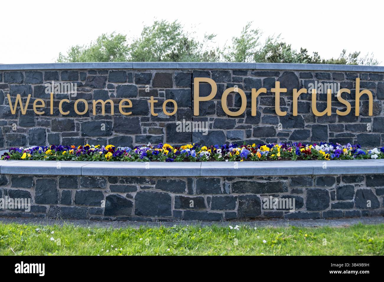 Portrush, Northern Ireland - April 29th, 2025: Welcome to Portrush sign ...