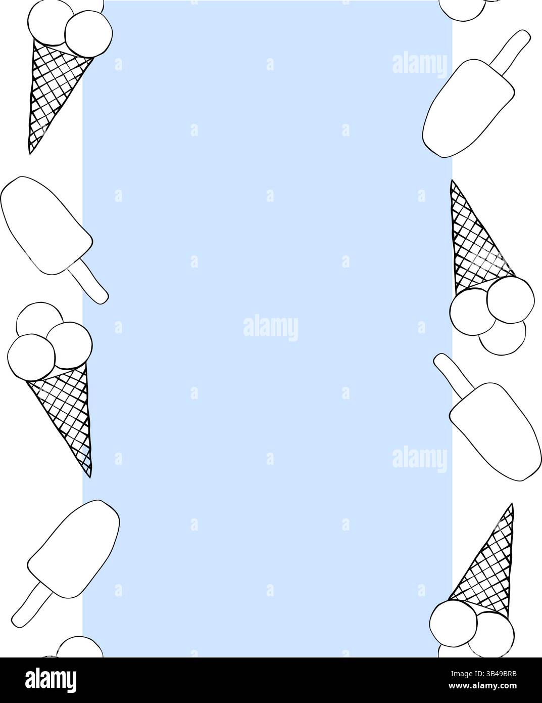 Ice cream frame seamless vertical border template for text. Vector ...
