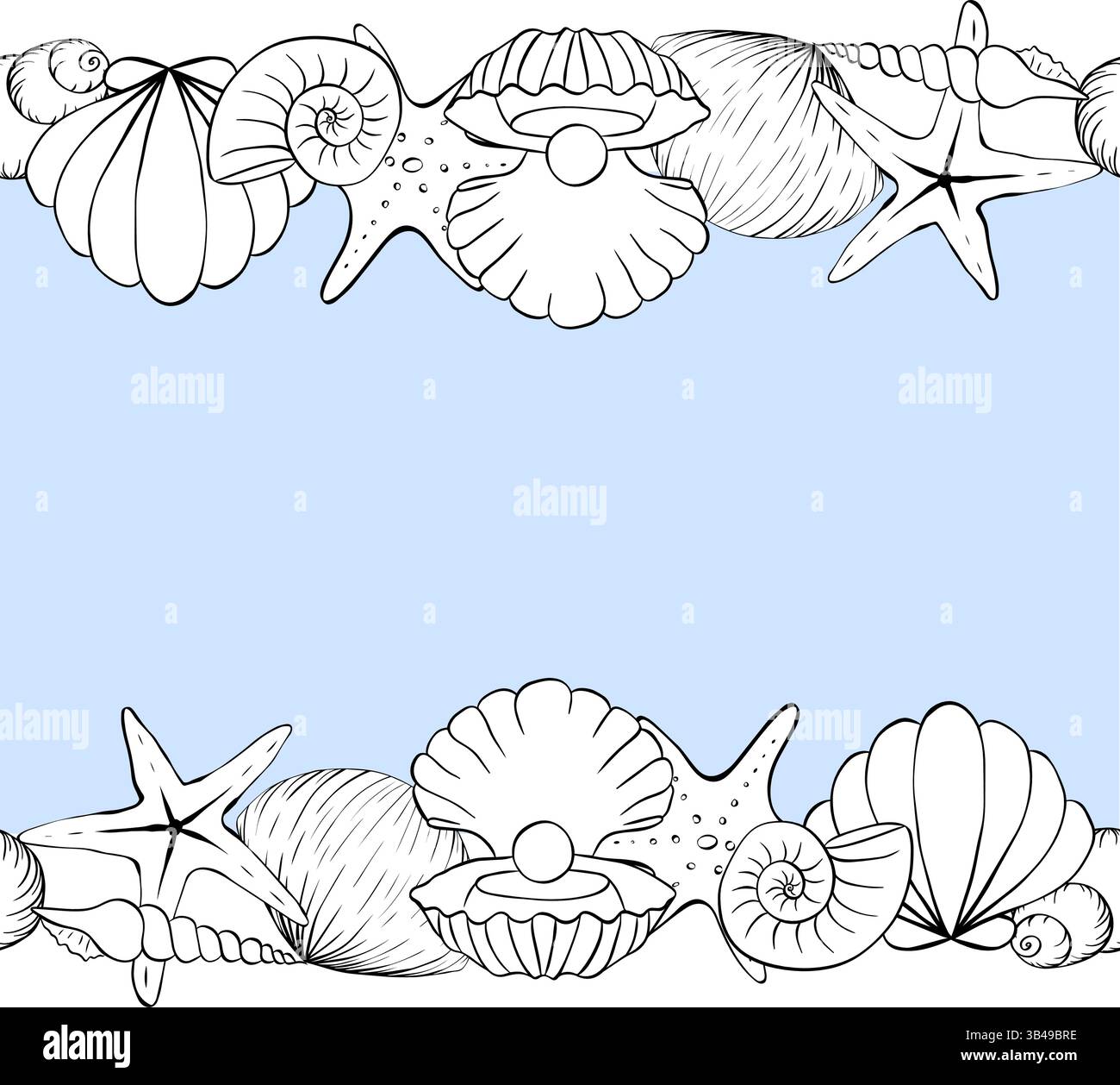 Transparent seashell border hi-res stock photography and images - Alamy