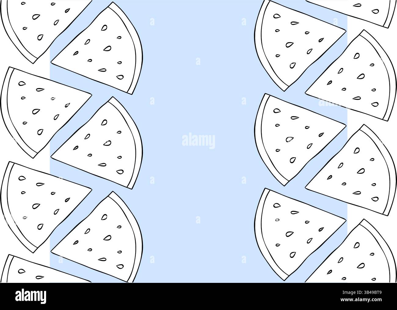 Watermelon slices frame seamless vertical border template for text ...