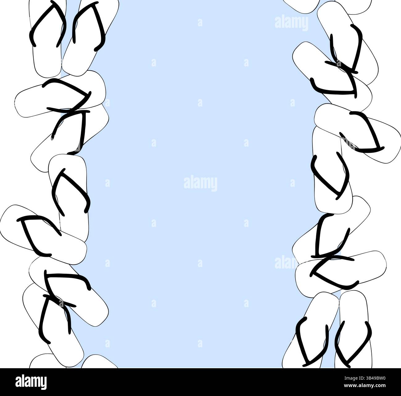 Flip flops summer shoes frame seamless vertical border template for ...