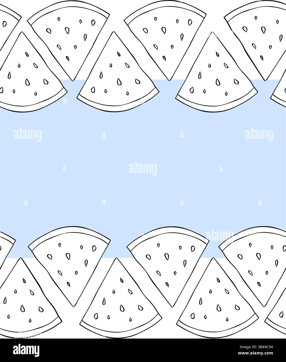 Watermelon slices frame seamless horizontal border template for text ...
