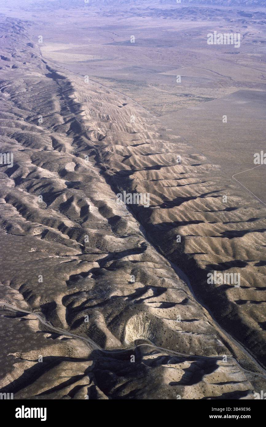 June 29, 2015 - Aerial view of the San Andreas Fault in Carrizo Plain ...
