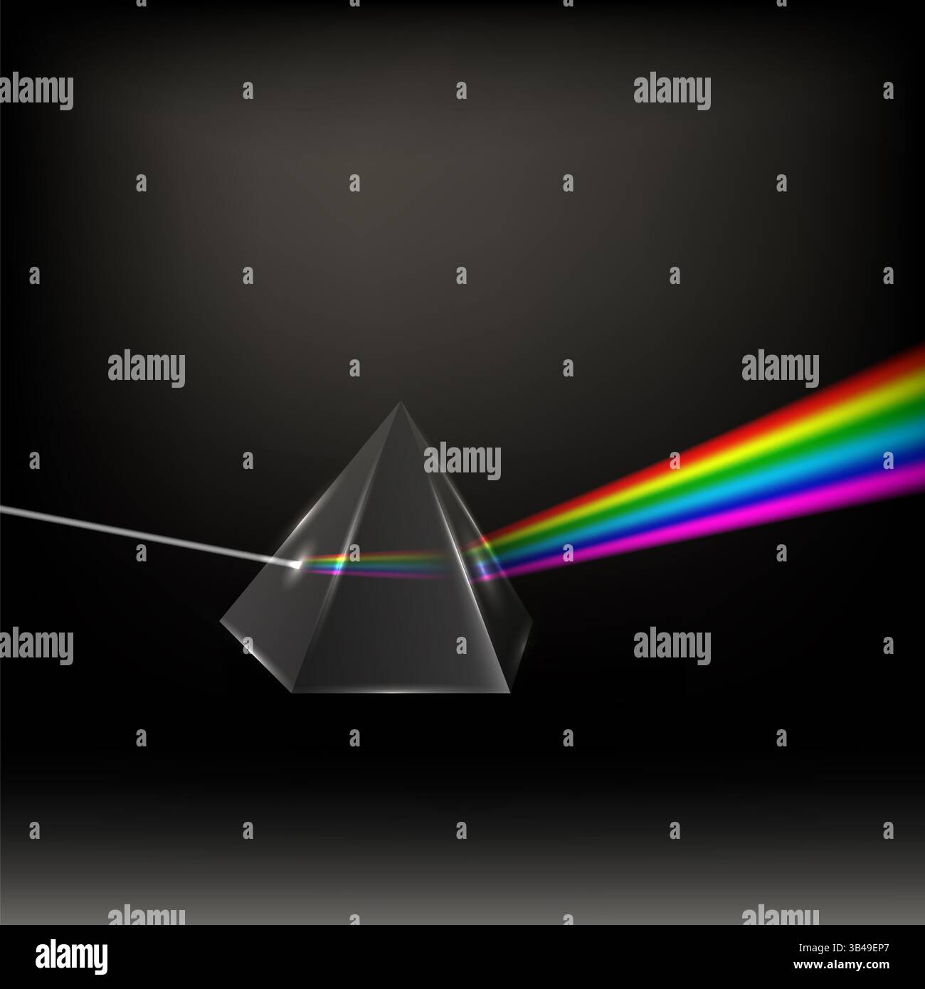 Prism. Colorful Light Rays. Ray Rainbow Spectrum Dispersion. Optical ...