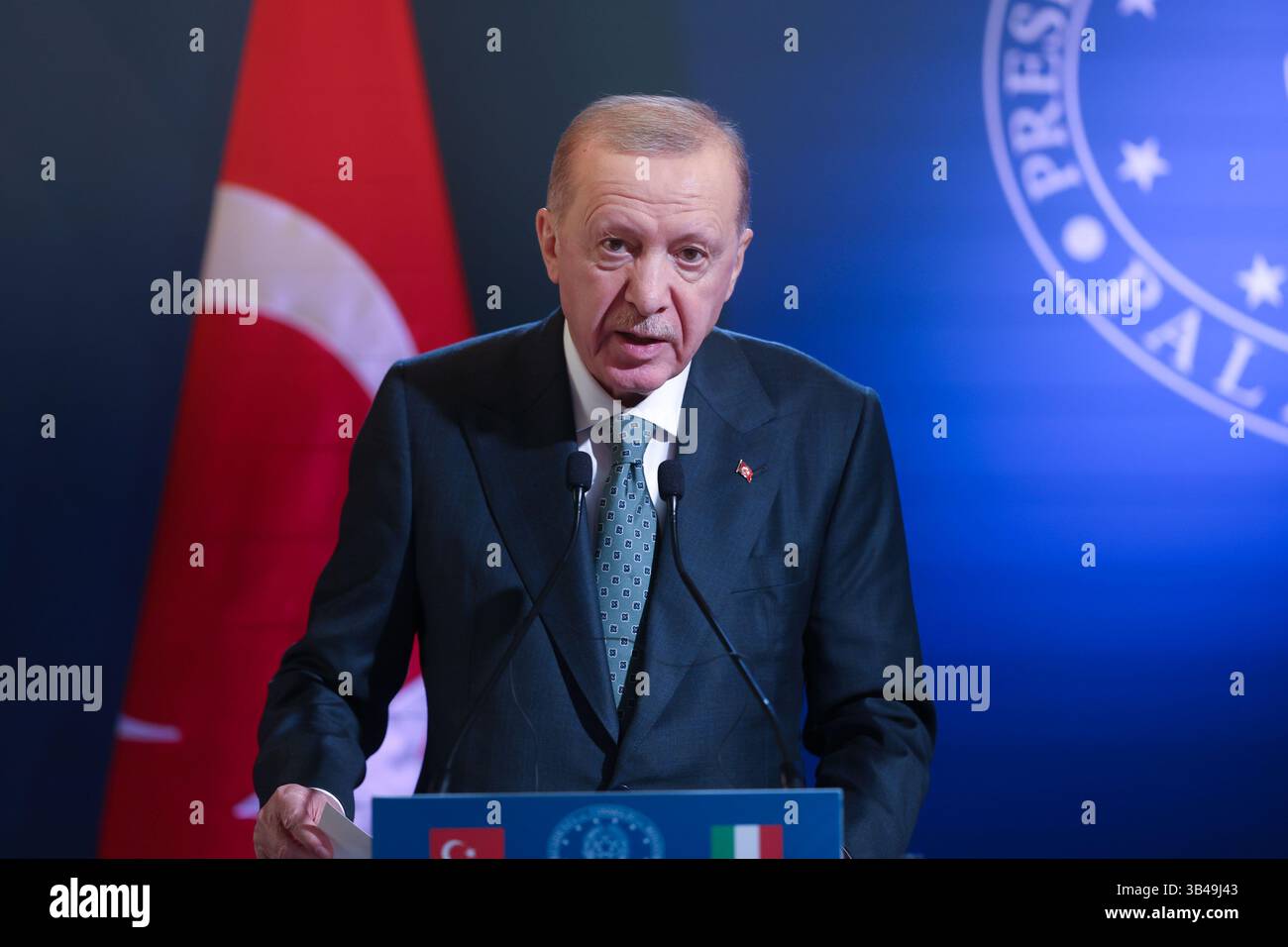 Turkish President Recep Tayyip Erdogan seen at Villa Pamphili, venue of ...