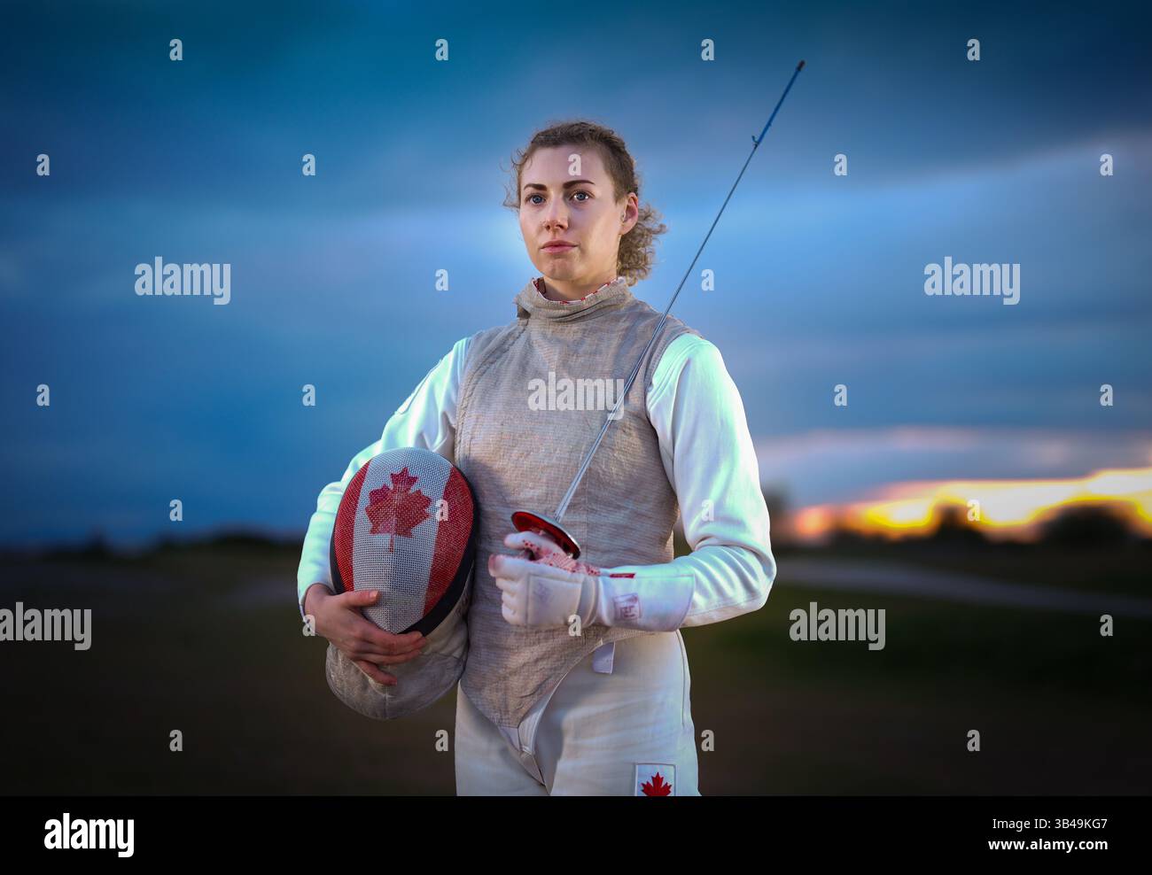 Richmond, Canada. 20th Apr, 2025. Canadian Olympic fencer Eleanor ...