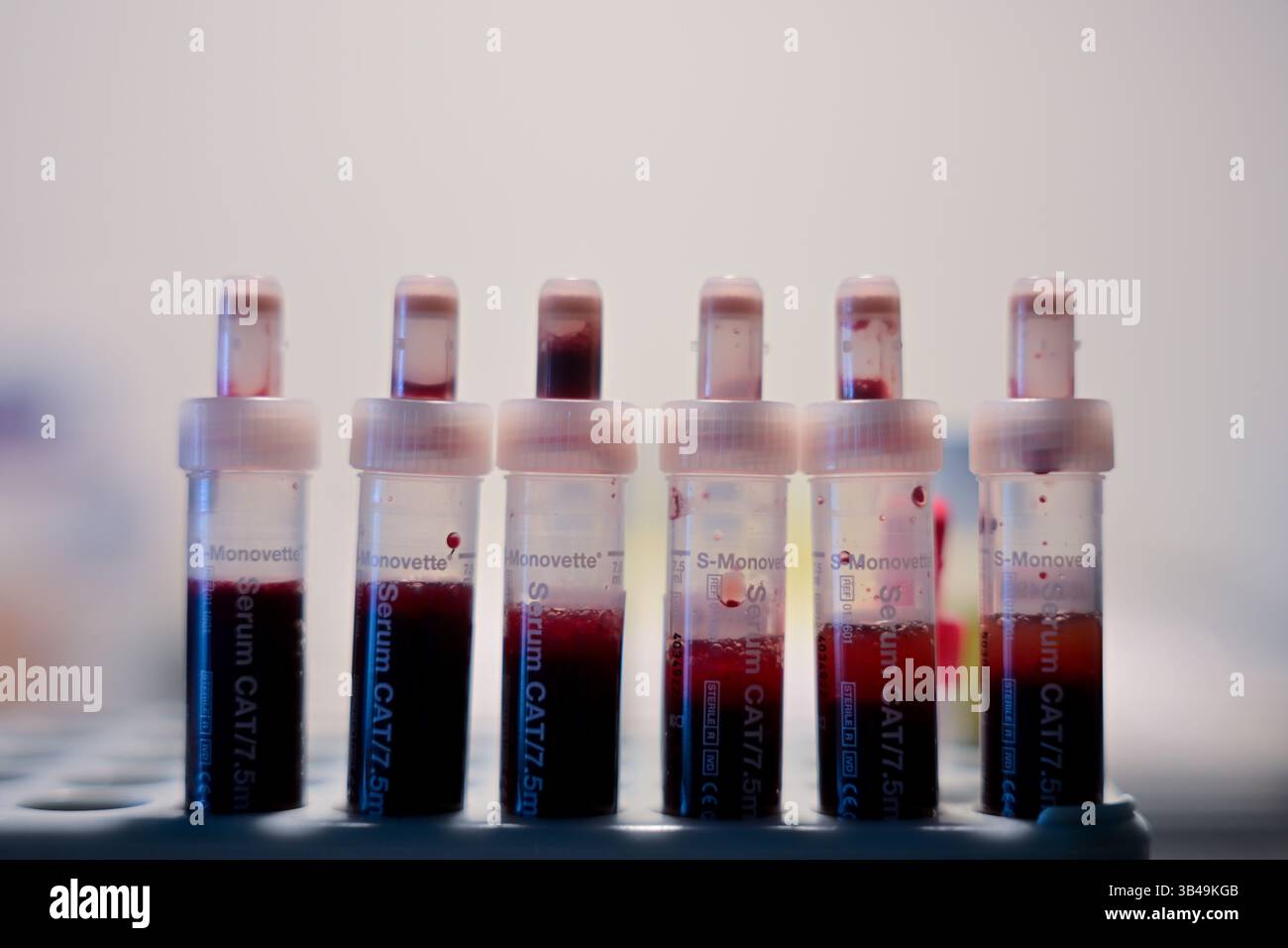 Berlin, Germany. 29th Apr, 2025. Ampoules of blood are available at the ...