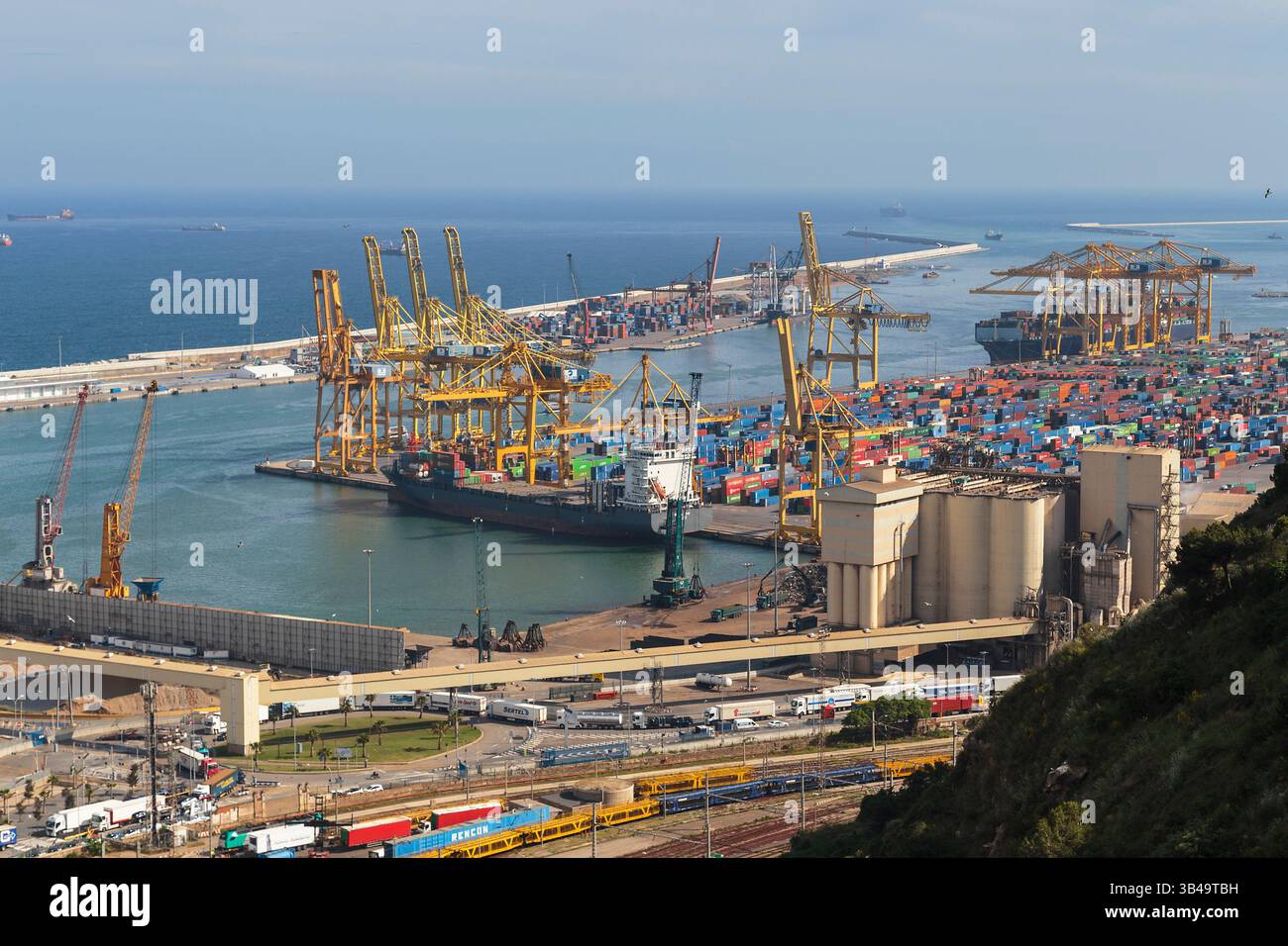 BARCELONA, SPAIN - MAY 11, 2017: This is the largest cargo port of ...