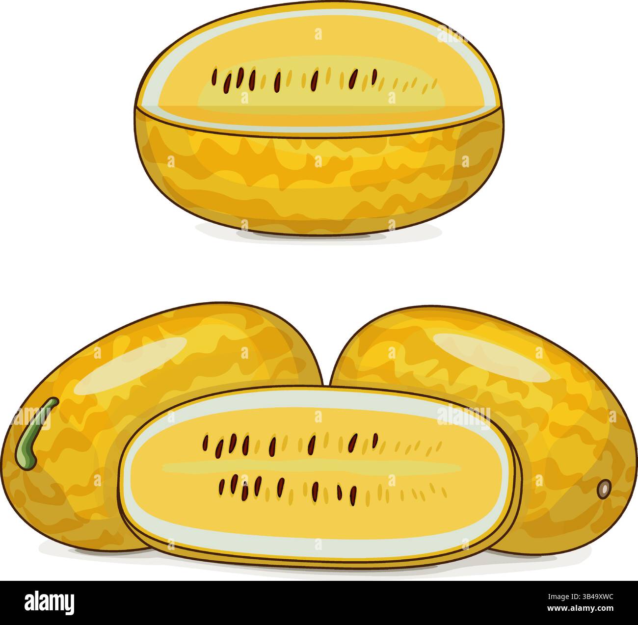 Group of Gold in Gold Watermelon. Citrullus lanatus. Fruits and ...