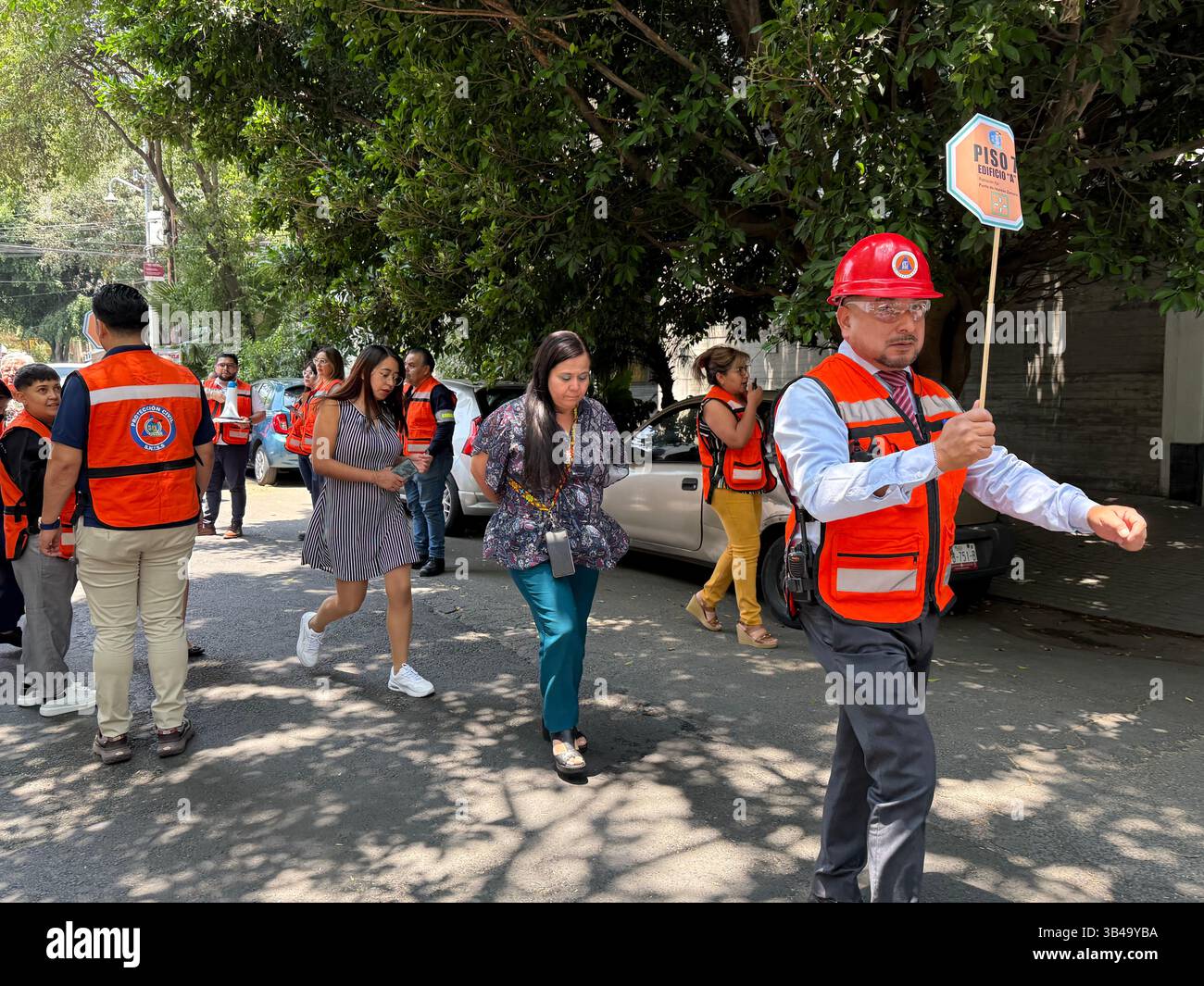 Civil defense and citizens perform a simulation exercise for the ...