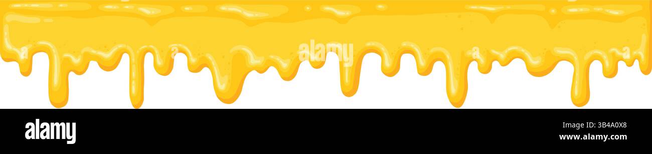 Cartoon honey dripping icon. Sticky sweet dripping spots, flowing sugar ...