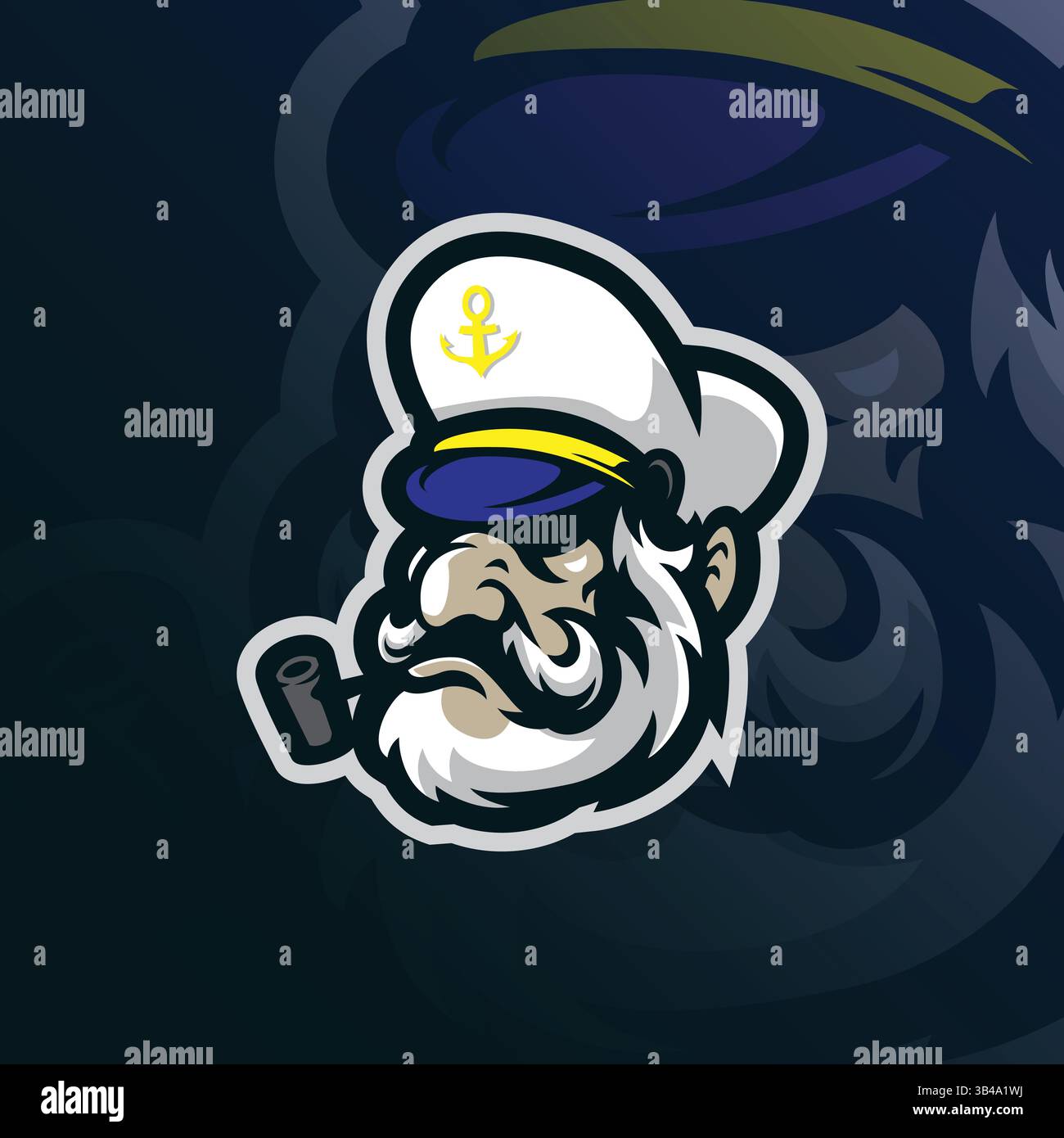 Captain mascot logo design vector with modern illustration concept ...