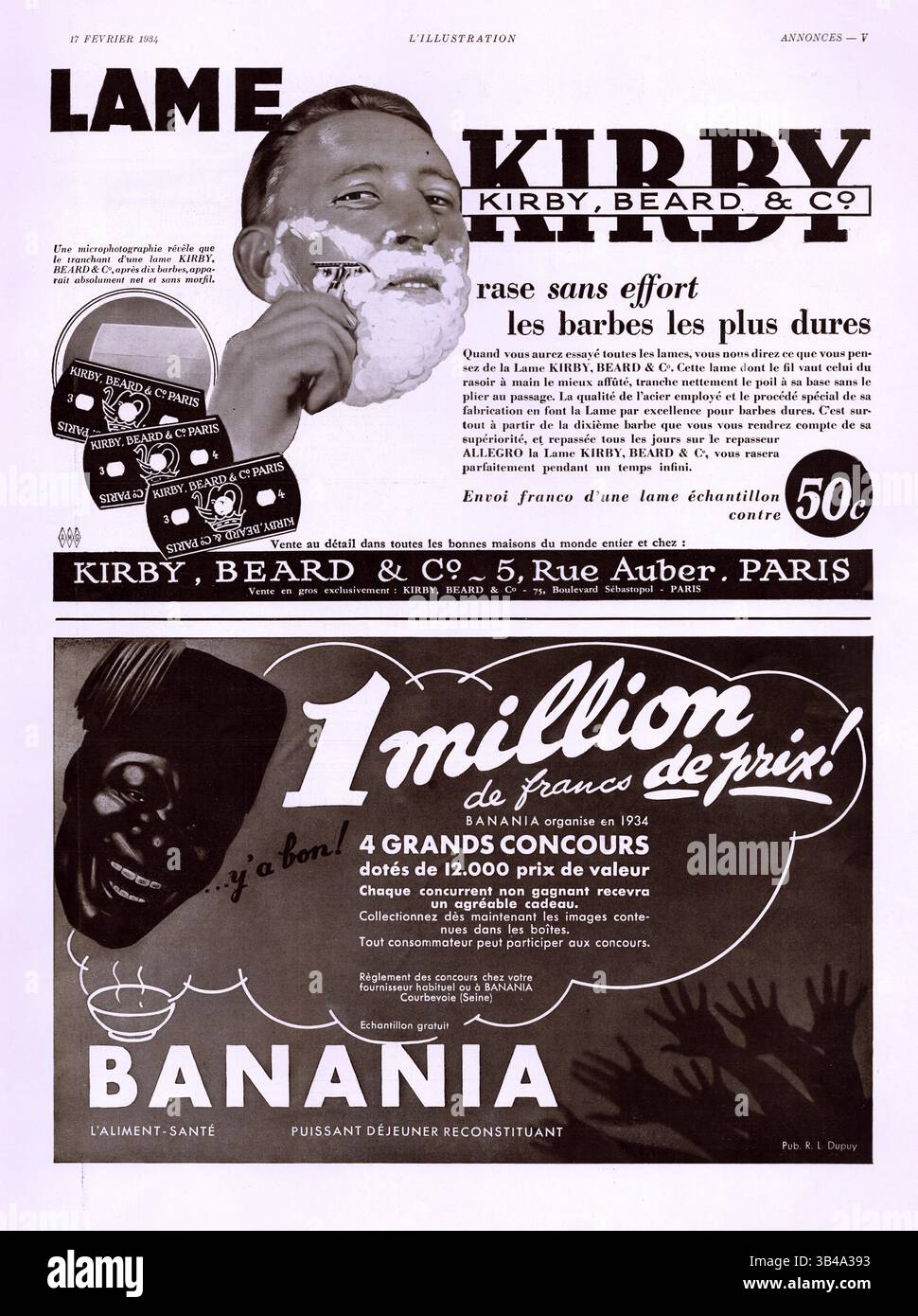 Banania and Kirby advertisement Stock Photo - Alamy