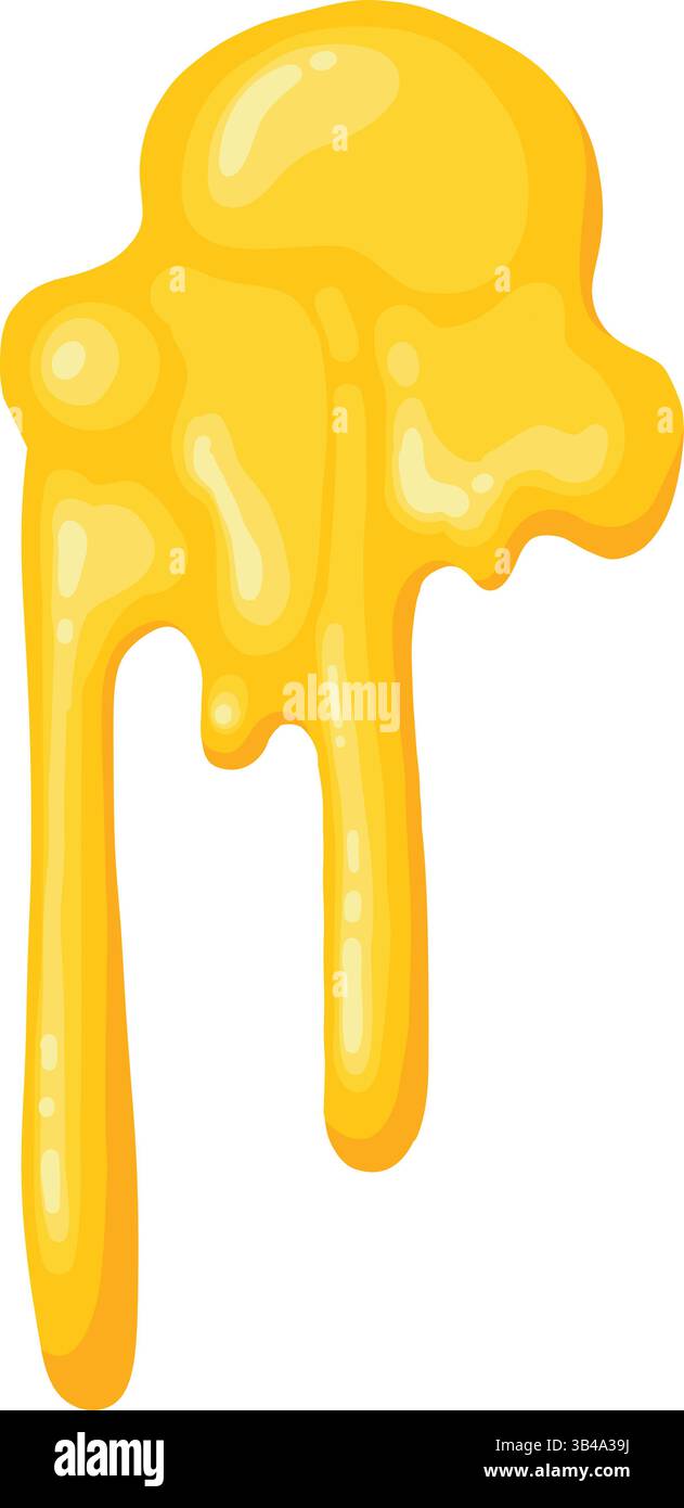Cartoon honey dripping icon. Sticky sweet dripping spots, flowing sugar ...