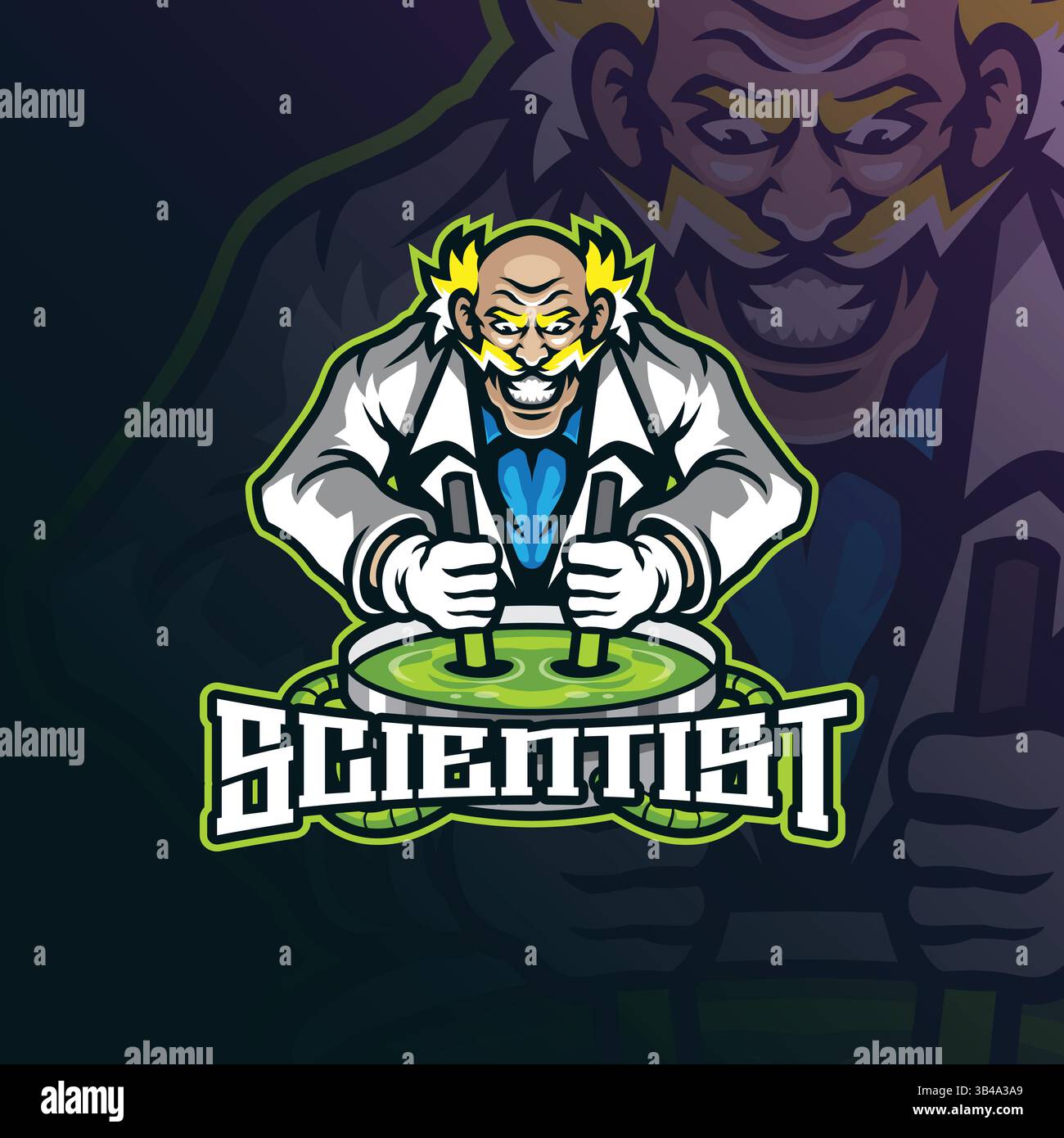 Scientist mascot logo design vector with modern illustration concept ...
