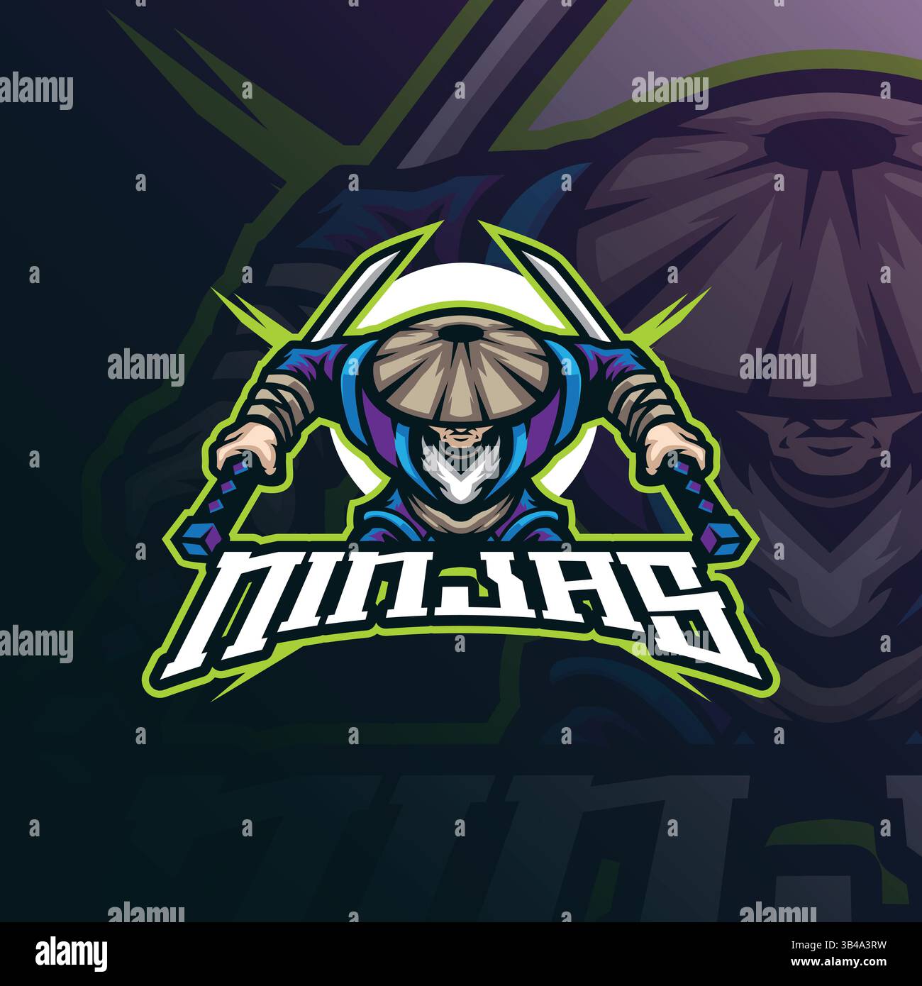 Ninja mascot logo design vector with modern illustration concept style ...