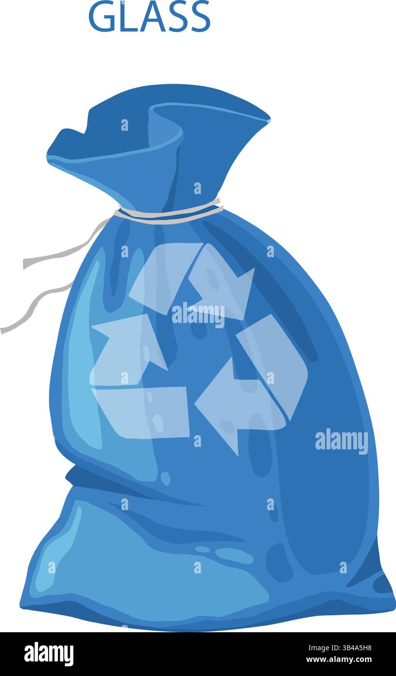 Realistic separate trash. 3D plastic sack waste bag for util kitchen ...