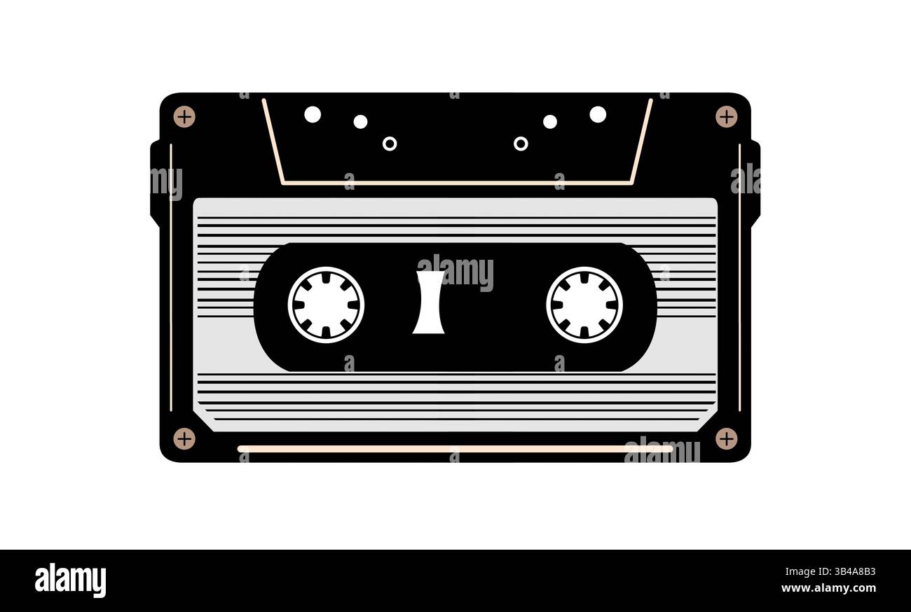 a vintage audio cassette tape, symbolizing analog music and retro ...
